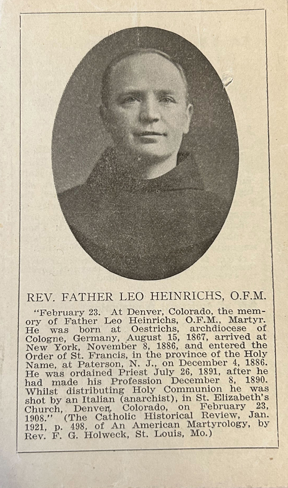 The Case of Father Leo Heinrichs, Denver’s Potential Saint - 5280